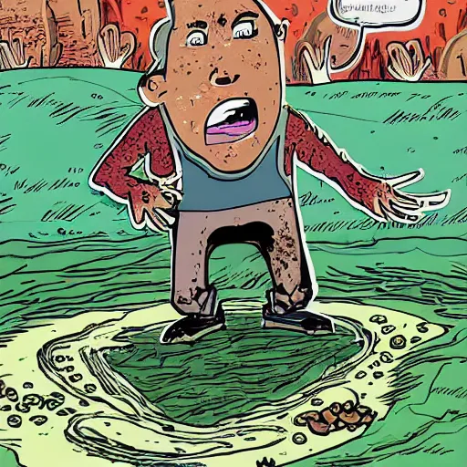 a cartoony dude throwing up a thick stream of vomit | Stable Diffusion ...