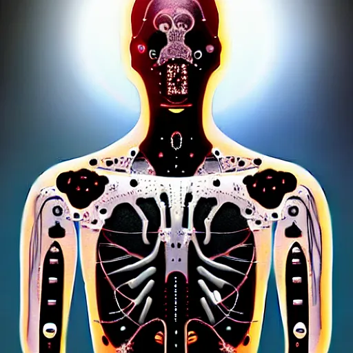 an android covered in pseudo - flesh with invasive | Stable Diffusion ...