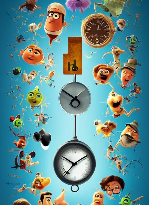 a poster of a pixar's movie about clocks, high | Stable Diffusion | OpenArt