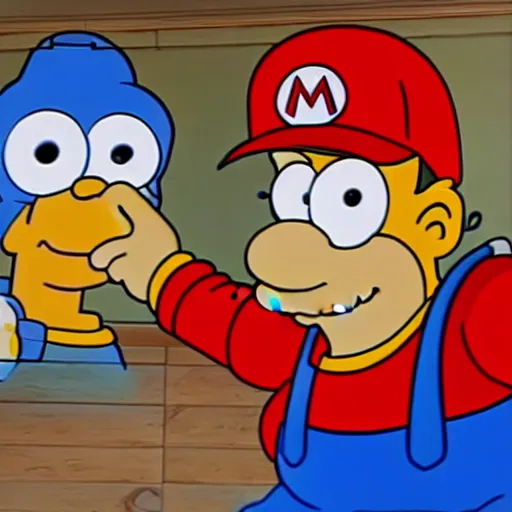 homer and mario | Stable Diffusion