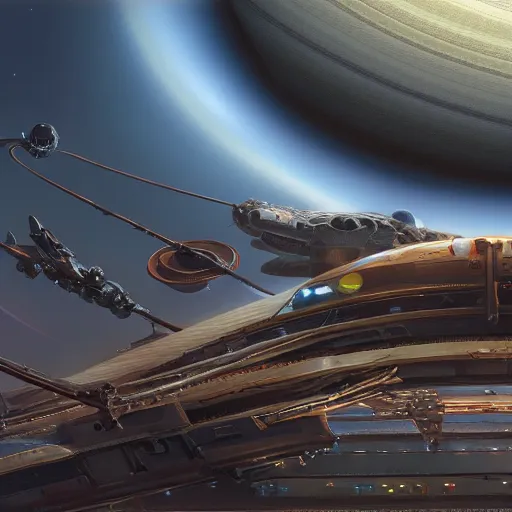 close up view of a spaceship in spacedock around | Stable Diffusion ...