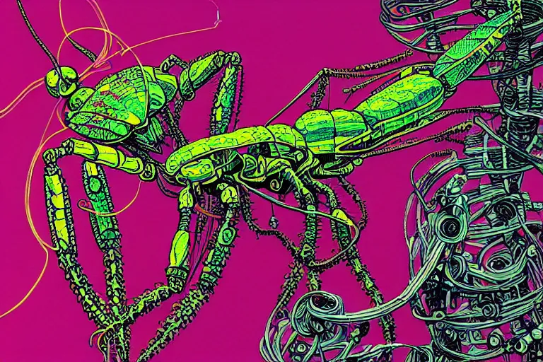 risograph grainy drawing vintage sci - fi, satoshi kon | Stable ...