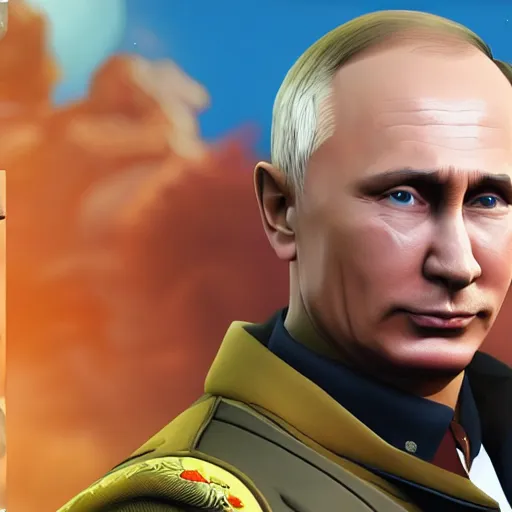 Putin In Fortnite very detailed 4K quality super | Stable Diffusion