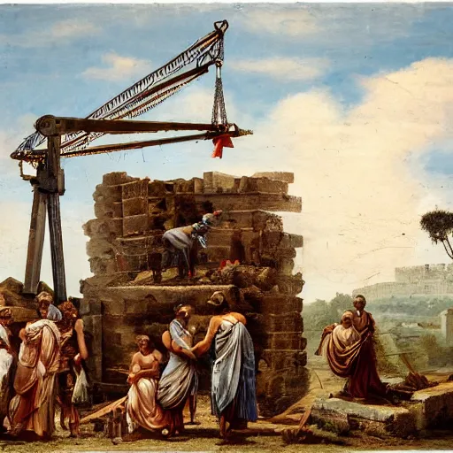 a group of romans building a house with an ancient | Stable Diffusion ...