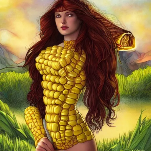 Corn-on-the-Cob Man superhero attire pre-raphaelite | Stable Diffusion | OpenArt