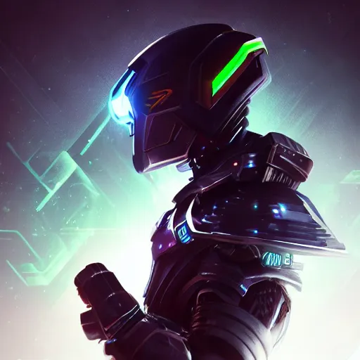 “Futuristic avatars, black armored, galactic symbols | Stable Diffusion ...