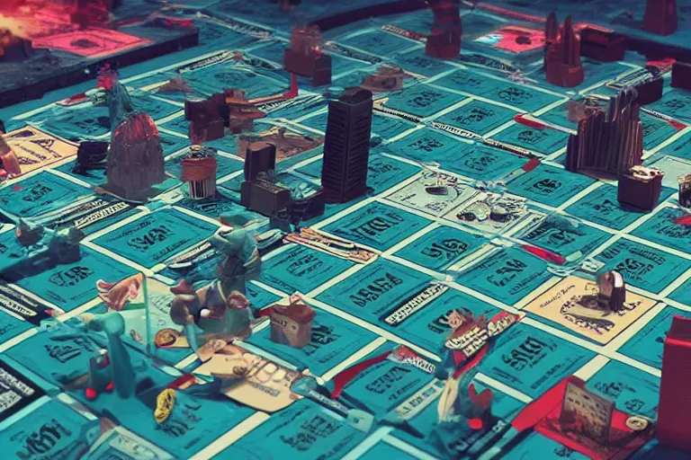 A dystopian future in a life-size real life game of | Stable Diffusion ...