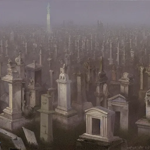 a photorealist oil painting of a necropolis pere - | Stable Diffusion ...