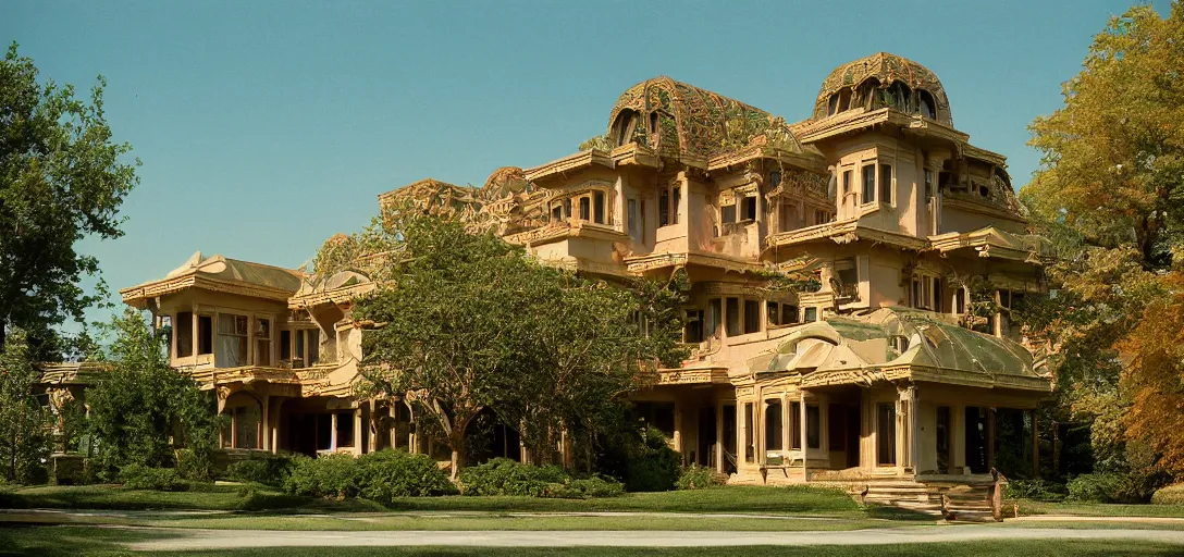 house designed by louis sullivan. landscape design by | Stable Diffusion