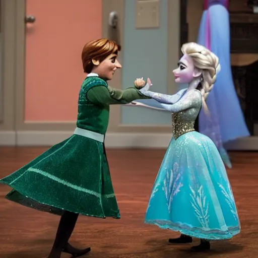 A photograph of Else and Anna from Frozen dancing as | Stable Diffusion ...