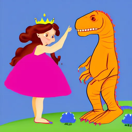 T-Rex-wearing-princess-bow illustration | Stable Diffusion | OpenArt