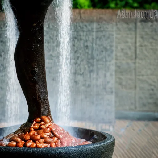 Water fountain filled with baked beans, Canon EOS R3, | Stable ...