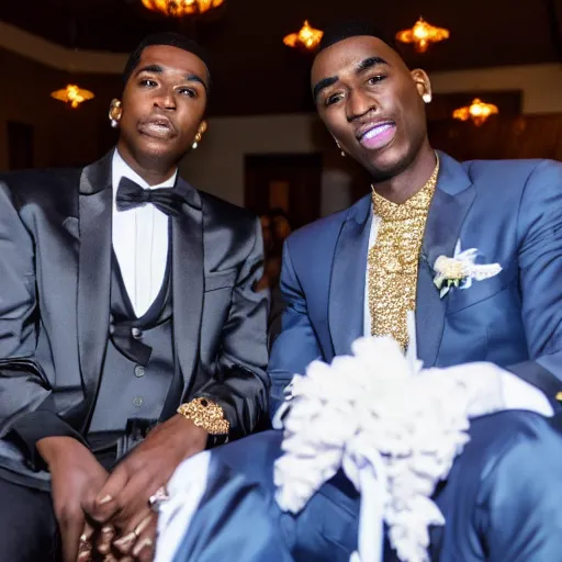 key glock and young dolph at a wedding in real life, | Stable Diffusion