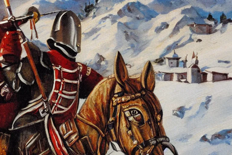 painting of a balkan tatar knight discovering a | Stable Diffusion ...