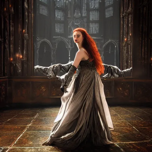 digital matte painting of sansa stark dancing alone in | Stable Diffusion | OpenArt