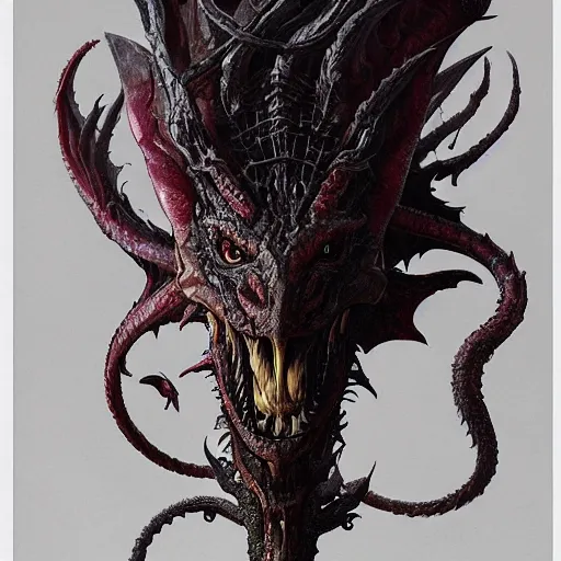 Rotten wyrm dragon with face of Nicolas Cage, dark | Stable Diffusion