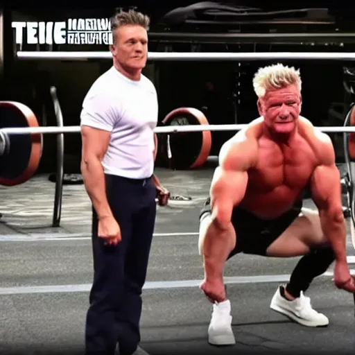 muscular gordon ramsay deadlifting his contestant, 4 | Stable Diffusion ...