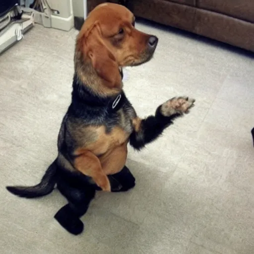 dog doing nazi salute with paw | Stable Diffusion | OpenArt