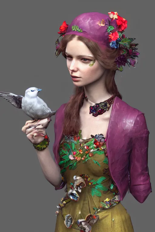 face closeup, 3 d render of english princess holding | Stable Diffusion ...