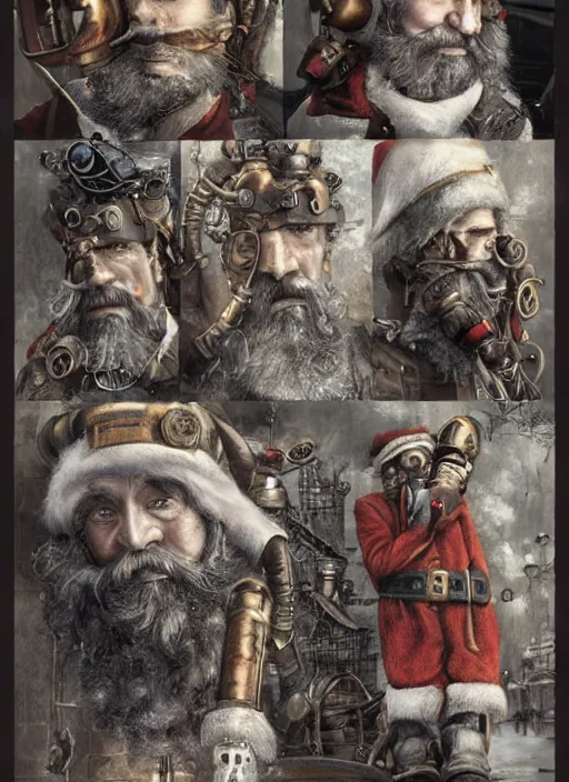 steampunk santa claus and his sleigh, in the styles of | Stable ...