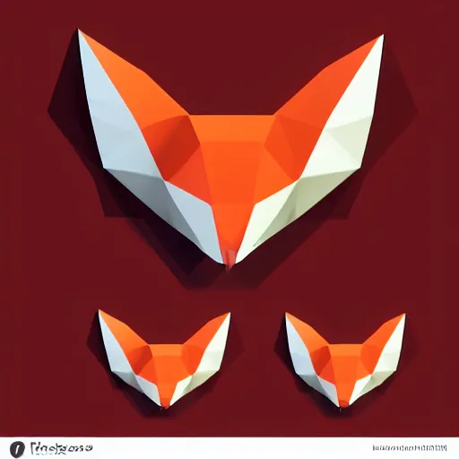 isometric vector low poly red fox icon white | Stable Diffusion | OpenArt