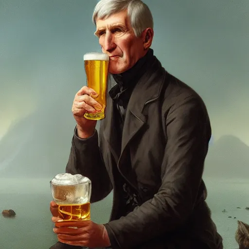 portrait painting of william henry harrison drinking a | Stable ...