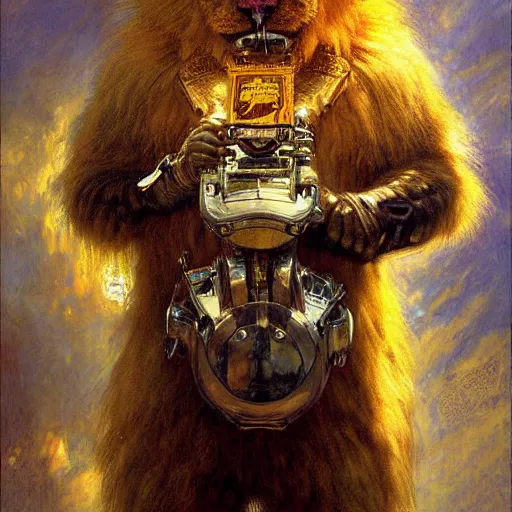 portrait of a male furry lion in a police uniform. | Stable Diffusion ...