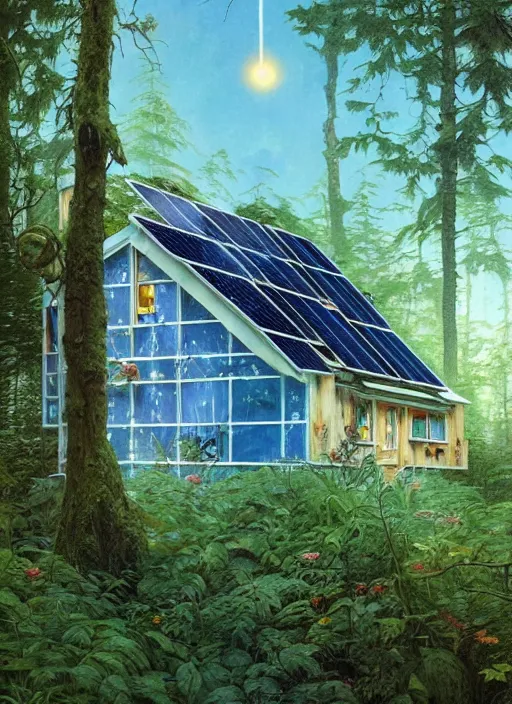hyper realistic futuristic cottage with solar panels | Stable Diffusion | OpenArt
