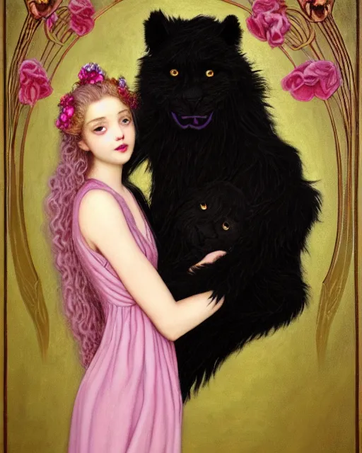 a portrait of black furry shadow monster who is | Stable Diffusion ...