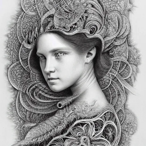 hyper detailed bw linear pencil drawing, woman | Stable Diffusion