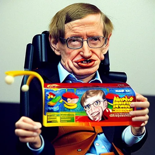 “Stephen Hawking as a Happy Meal Toy” | Stable Diffusion