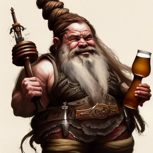 an epic full body drawing of dwarf god of beer by | Stable Diffusion ...