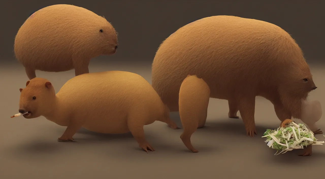 capybara eating a taco, painting overlay by beeple by | Stable ...