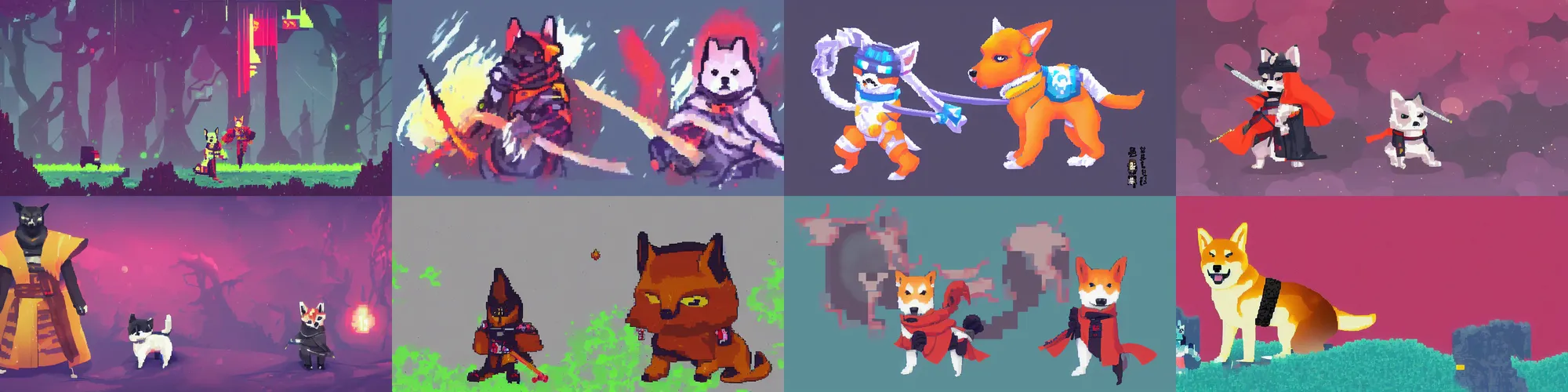 a samurai shiba inu, pixel art, hyperlight drifter | Stable Diffusion ...