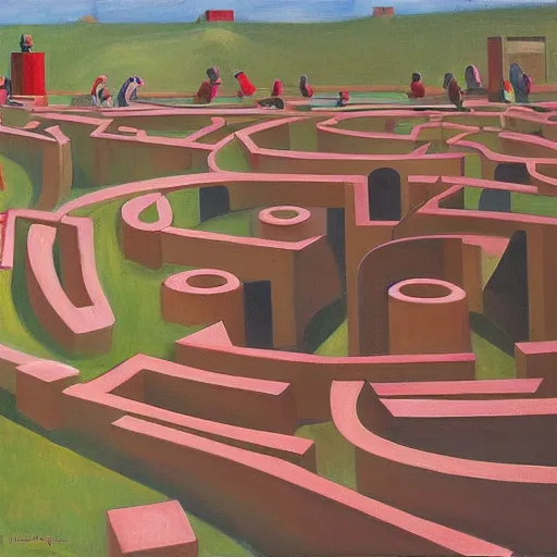 first - person view of a start concrete maze with | Stable Diffusion ...