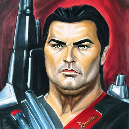 epic painting of Robert Z'Dar with a large chin | Stable Diffusion ...