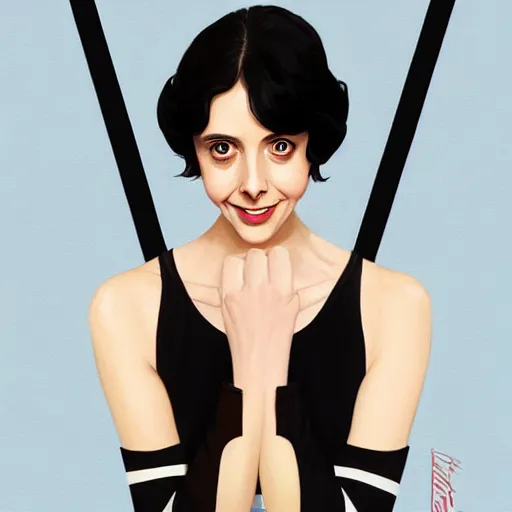 beautiful female Alison Brie, black hair, sarcastic | Stable Diffusion ...