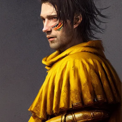 A fancy portrait of a yellow medieval Holy Knight by | Stable Diffusion ...