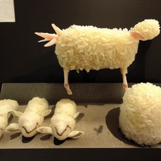 edible sheep made of rice, noodles and tuna sashimi | Stable Diffusion ...