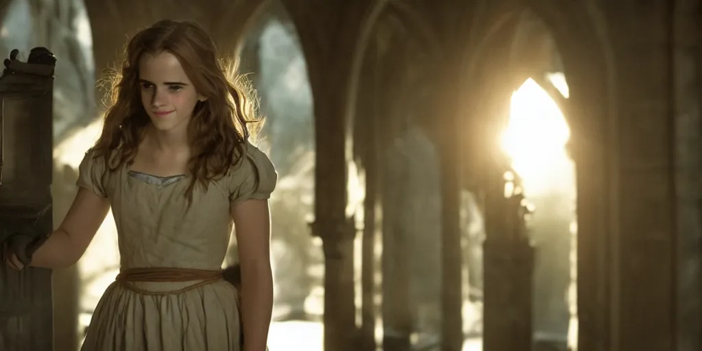 Film still of Emma Watson as Hermione Granger. | Stable Diffusion | OpenArt