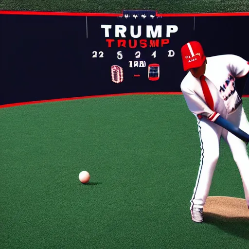 donald trump playing baseball, photorealistic, ultra | Stable Diffusion ...