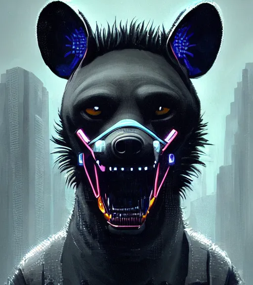 new york city portrait of sleek black tech furry | Stable Diffusion ...