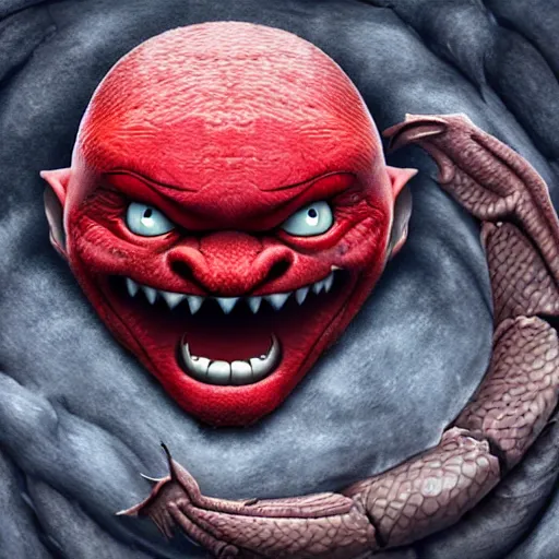 Red dragon troll face emoji | Stable Diffusion