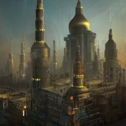 imperial russian cyberpunk citadel, black domes and | Stable Diffusion ...