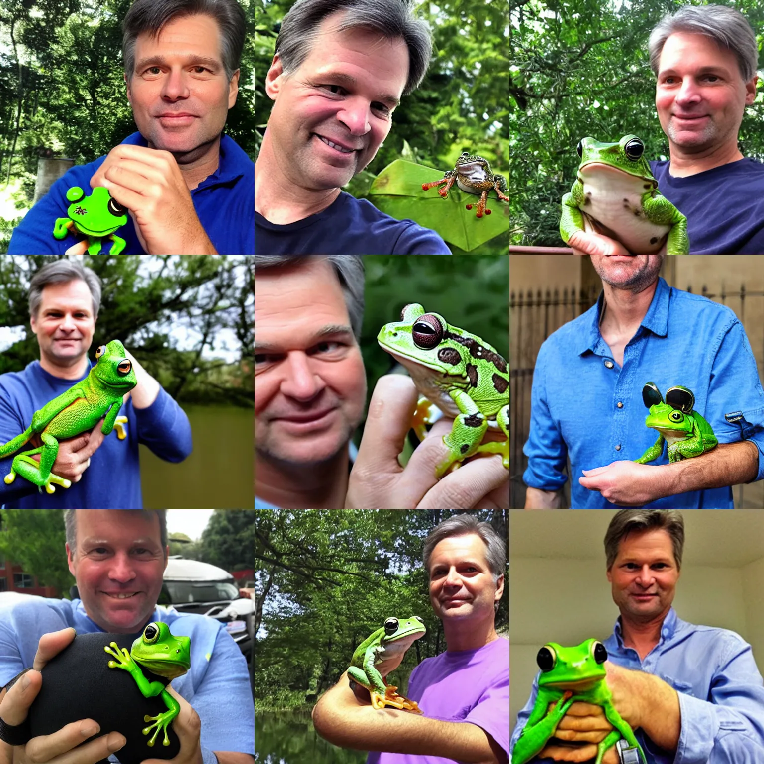 christopher wray holding a frog | Stable Diffusion | OpenArt
