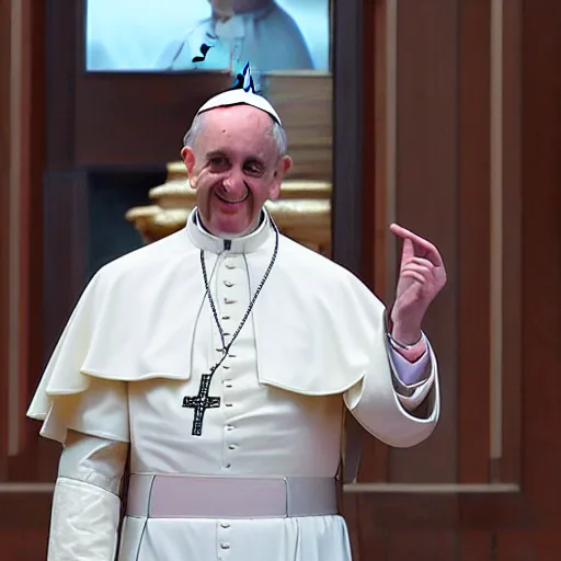 a new arm tattoo of jude law as the pope | Stable Diffusion