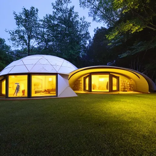 geodesic house with led strip lights integrated with | Stable Diffusion ...