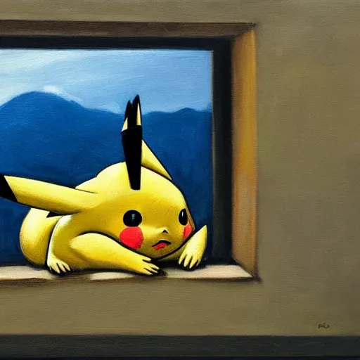 realist portrait of pikachu sleeping in the window of | Stable ...