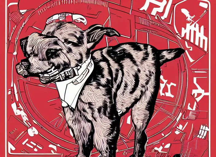 communist propaganda poster dog by moebius, vector | Stable Diffusion ...