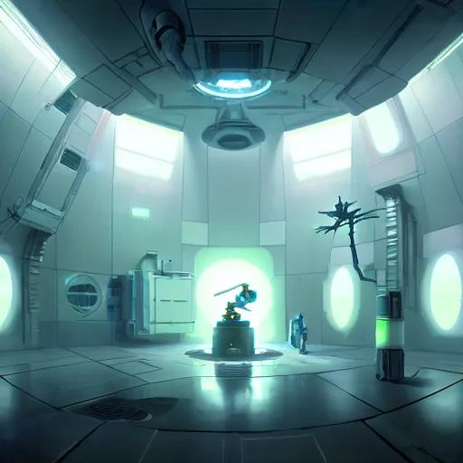 aperture science test chamber, big white tiles lining | Stable ...